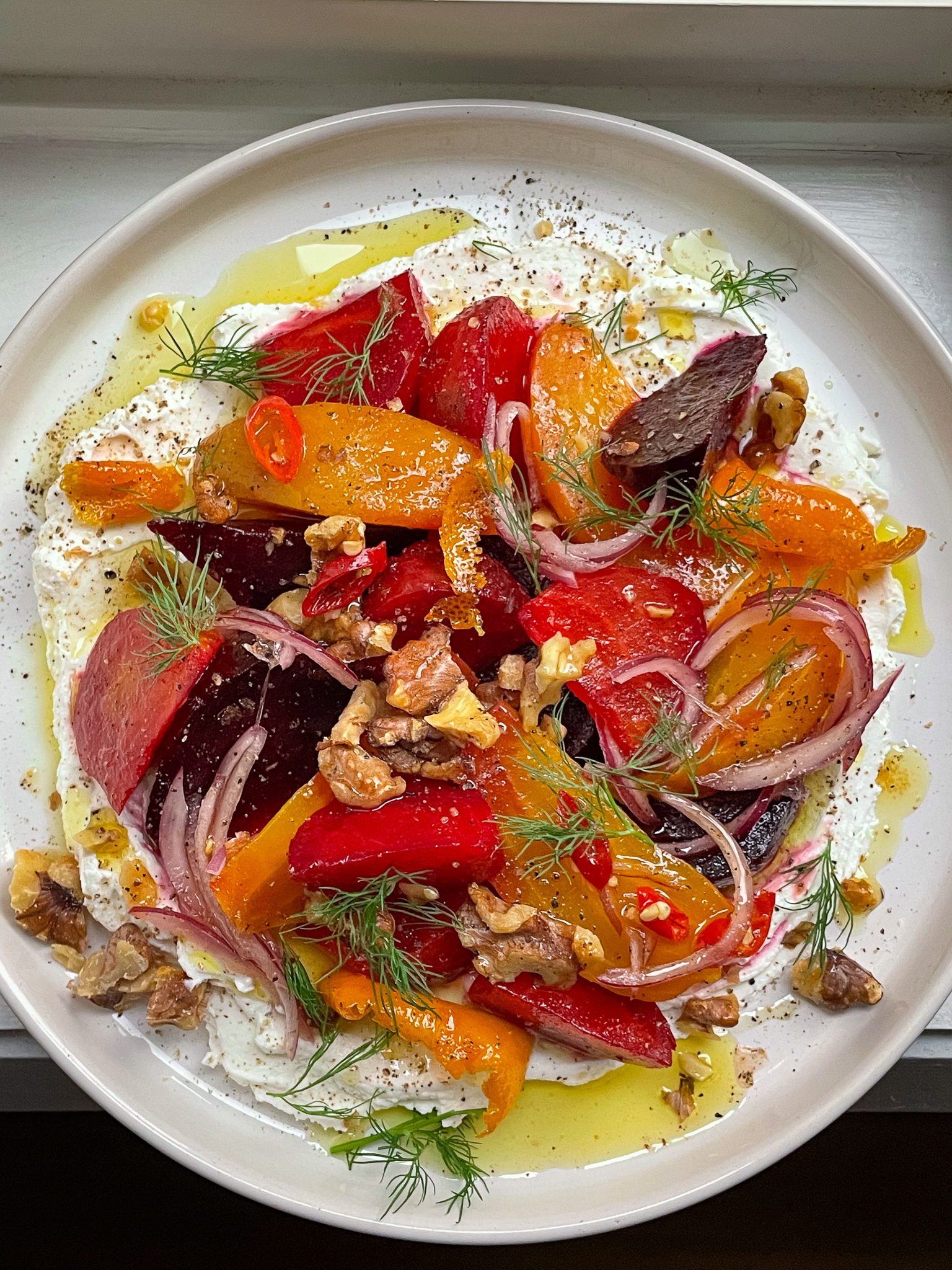 Labneh with Roasted Beets - from a small kitchen