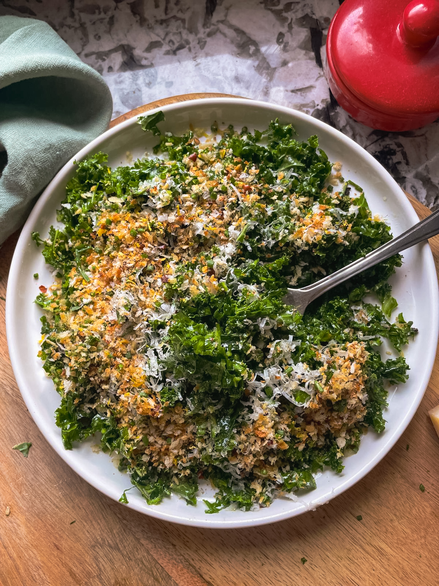 Lemon Parmesan Kale Salad - from a small kitchen
